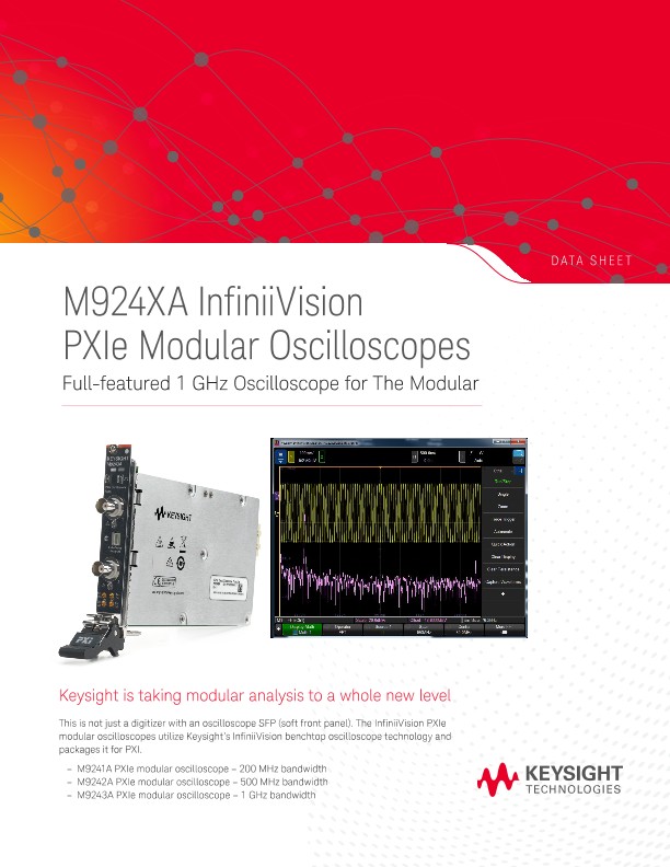 M924XA InfiniiVision PXIe Modular Oscilloscopes PDF Asset Page | Keysight